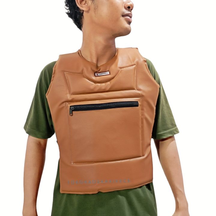 Motor pelindung dada pengendara anti angin bahan kulit sintetis ...