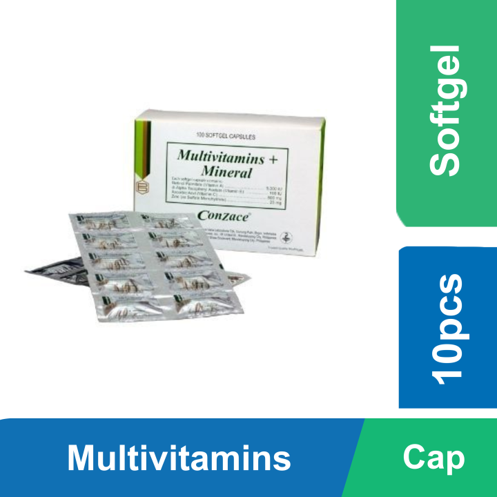 Conzace Multivitamins Capsule l 10pcs l Vitamin A l Vitamin C l Vitamin ...