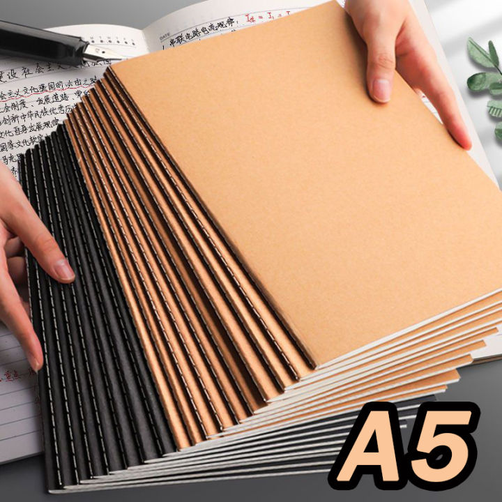 A5/B5 Notebook Thickened Kraft Paper Horizontal/Blank/Checked Diary ...