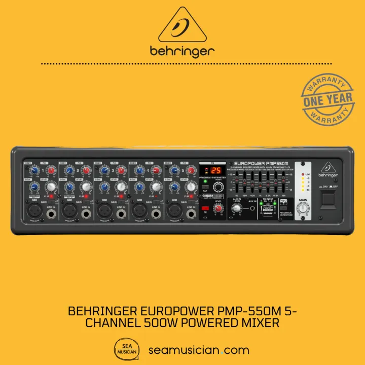 BEHRINGER EUROPOWER PMP-550M 5-CHANNEL 500W POWERED MIXER | Lazada