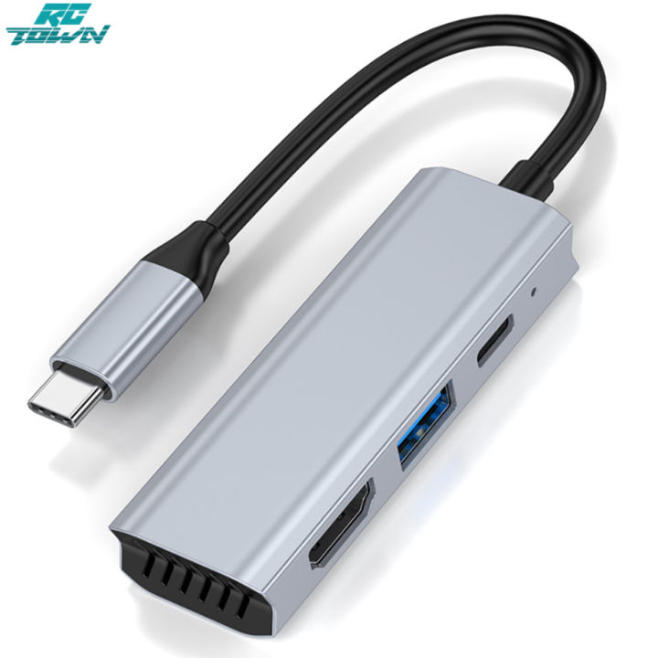 USB C Hub Adapter 3-Port USB C Hub Data Adapter Multiport 4K HD ...