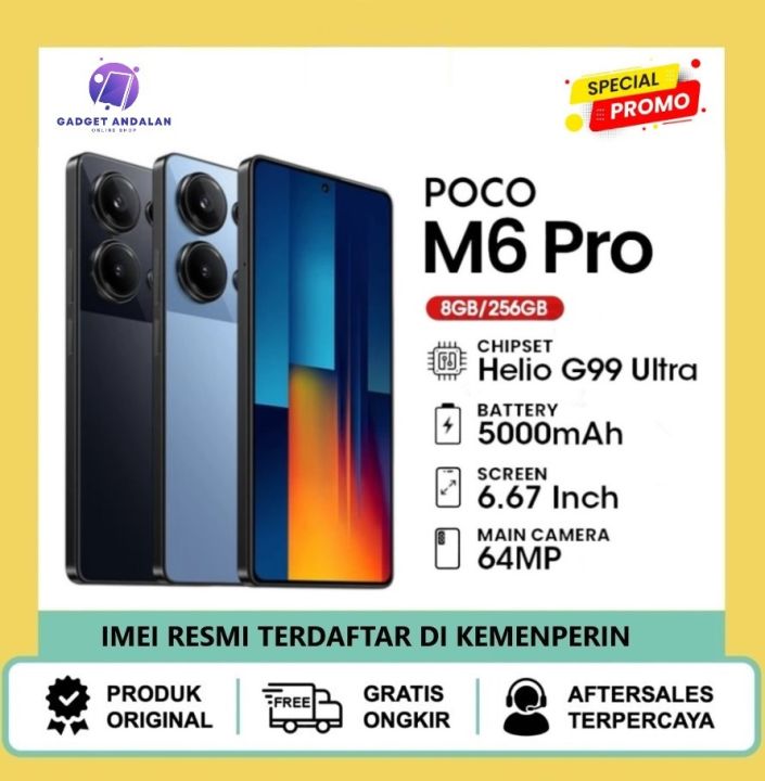 POCO M6 Pro 8+256GB | 120Hz Flow AMOLED 64MP triple camera OIS 67W | Lazada Indonesia