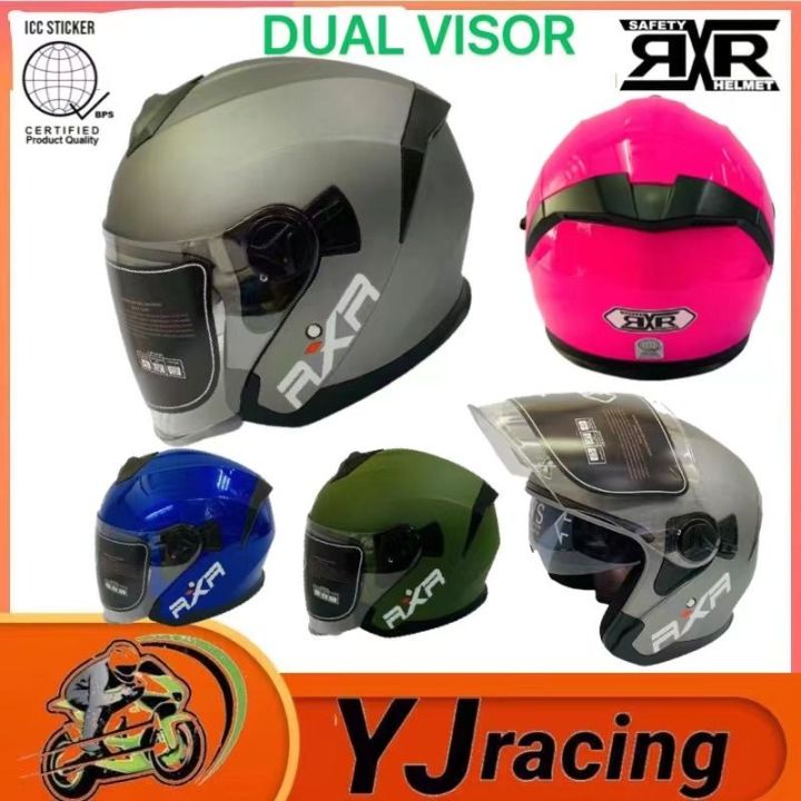 Rxr Half Face Dual Visor 065F For Motorcycle With ICC (BPS) LARGE ONLY | Lazada PH