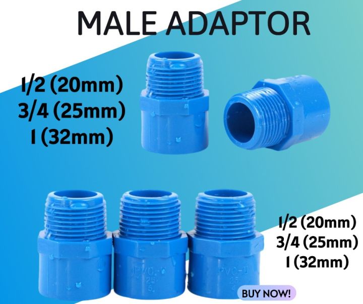 PVC BLUE FITTINGS MALE ADAPTOR | 1/2" 3/4" 1" | | Lazada PH