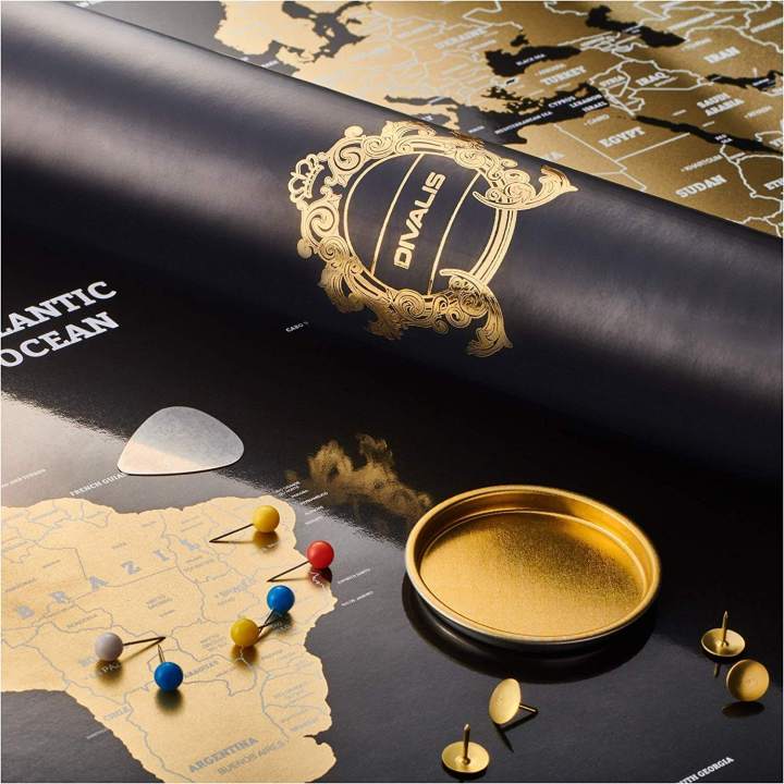 Scratch Off World Map Extra Large Black and Gold Scratchable World Map ...