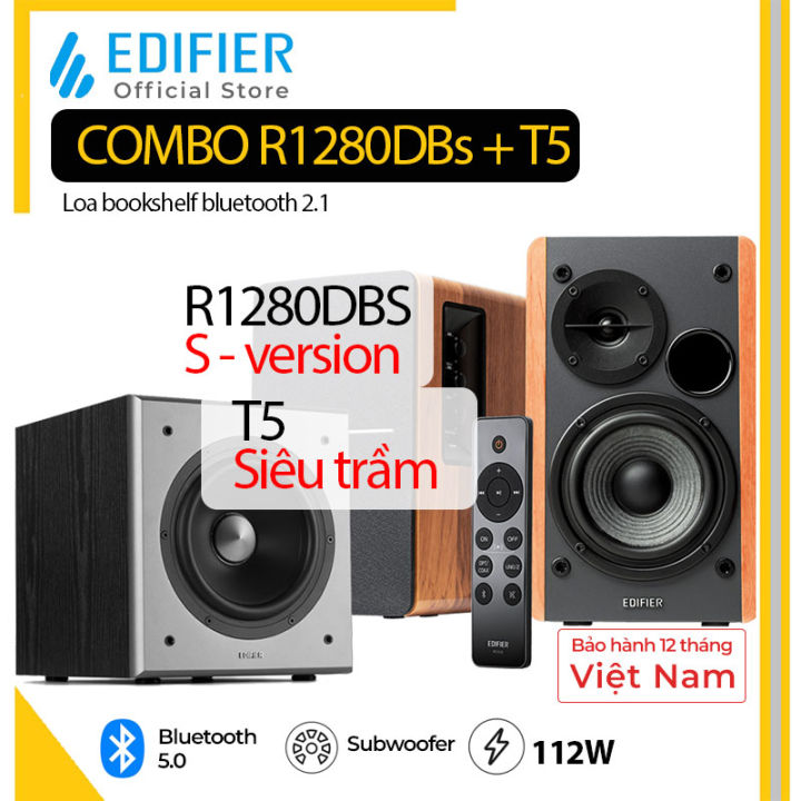 Combo loa EDIFIER R1280DBS bluetooth và T5 siêu trầm Công suất 112W ...