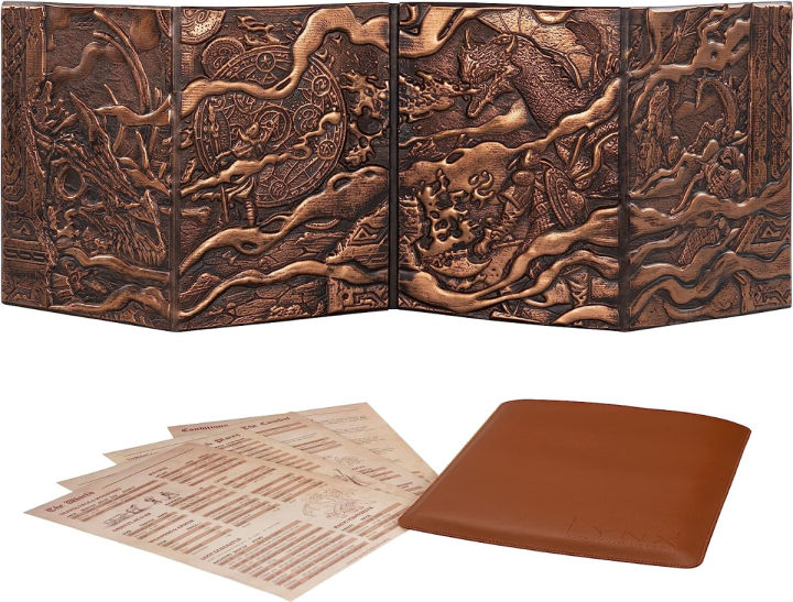 LYNX DND DM Screen 5e - D&D Dungeon Master Screen 3D Faux Leather with ...