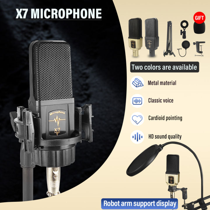 WEITI X7 Microphone Professional Condenser Mic For Live Radio Braodcast ...