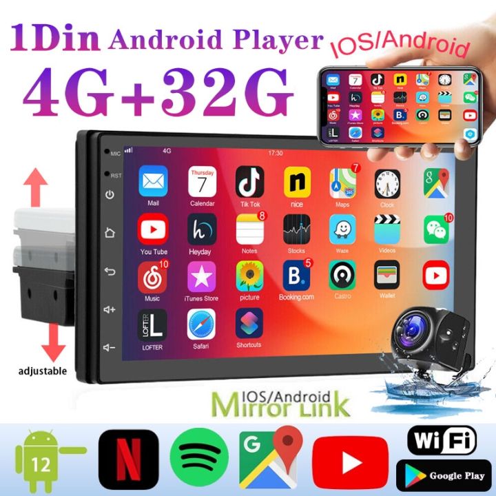 1din Android 12 Car Stereo 7/9/10 Inch Android Player For Toyota Honda ...