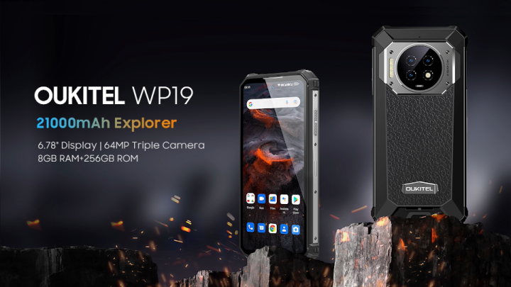 OUKITEL WP19 21000mAh 8GB 256GB Rugged Cellphone 6.78" FHD+ 90HZ Android 12 64MP + 20MP Night ...