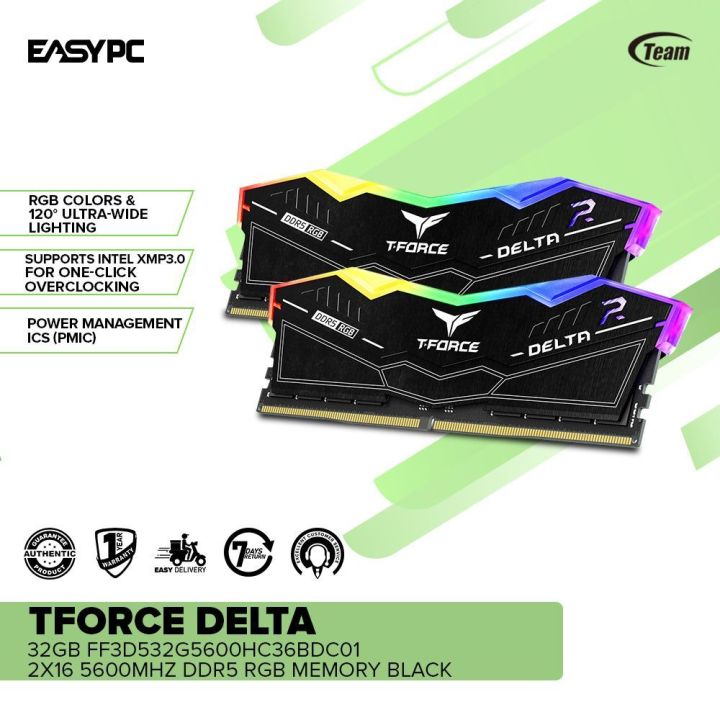 EasyPC | Team Elite TForce Delta 32GB FF3D532G5600HC36BDC01 2x16 ...