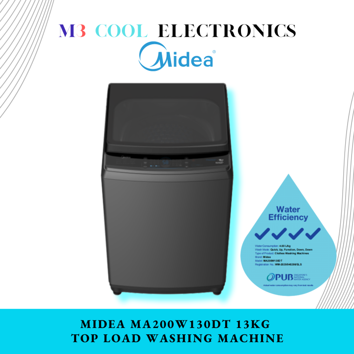MIDEA MA200W130D / MA200W130DT 13KG TOP LOAD WASHING MACHINE - 2 YEARS ...