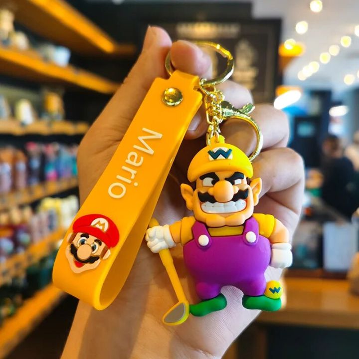 Super Mario Bros Keychain Wario Toad Anime Game Backpack Pendant Dolls ...