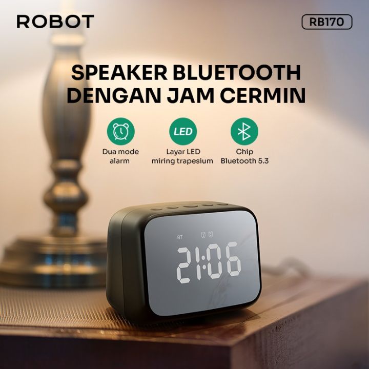 ROBOT RB170 Speaker Bluetooth 5.3 with LED Display & Alarm Cermin ...