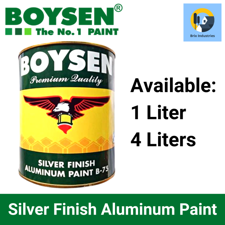 Boysen Silver Finish Aluminum Paint Liter or Gallon B-75 Metal Surfaces ...