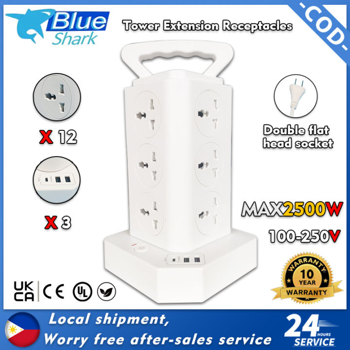 Tower power outlets tower extension outlet universal power strip socket ...