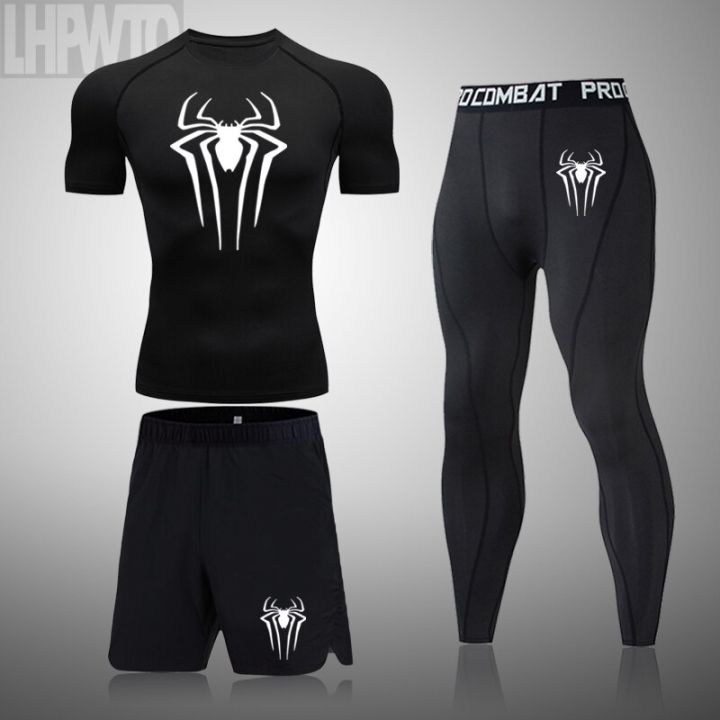 Superhero Compression Shirt Men Rashguard Fitness Short Sleeve Running ...