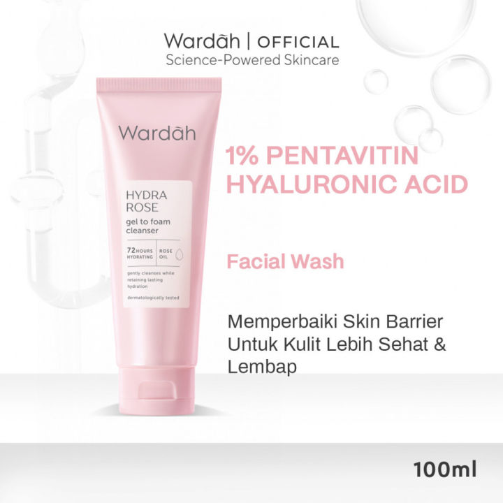 Wardah Hydra Rose Gel to Foam Cleanser 100 ml - Facial Wash dengan Rose ...