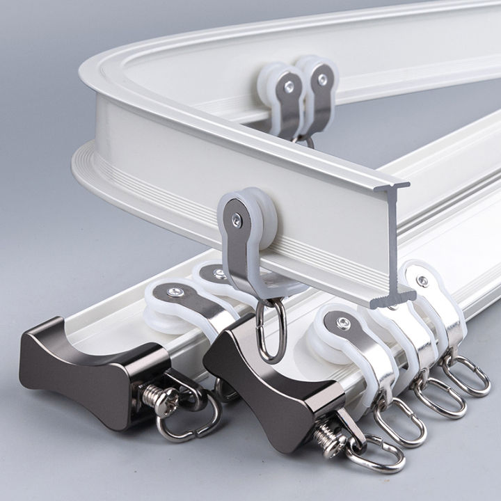Flexible curtain rod track bay window U-shaped slide rail corner L ...