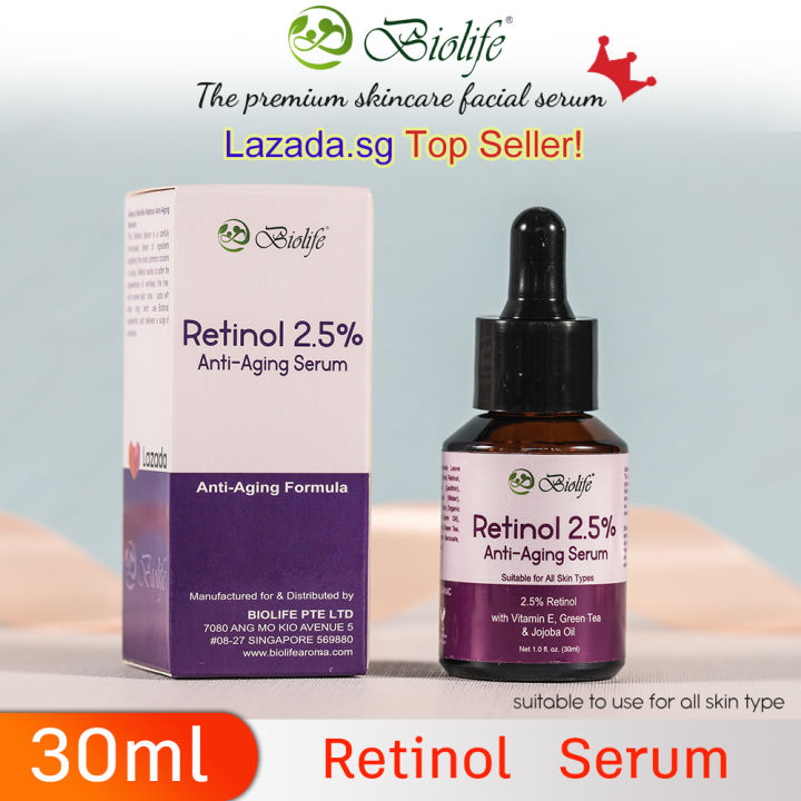 Biolife Retinol Serum 2.5% - Professional Grade Skincare - Vitamin A ...