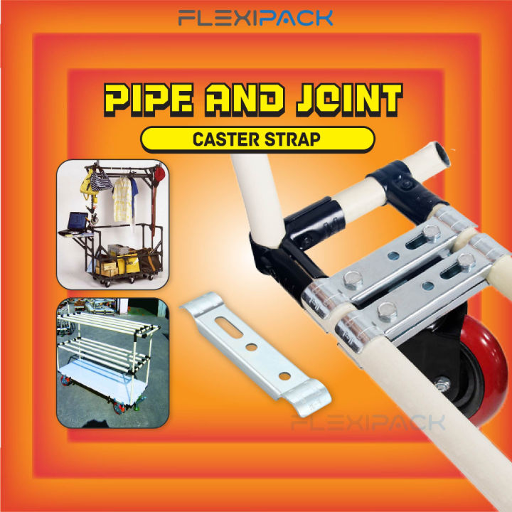 2 Set Caster Support Metal Caster Bracket for Caster Wheel Pipe Joint ...