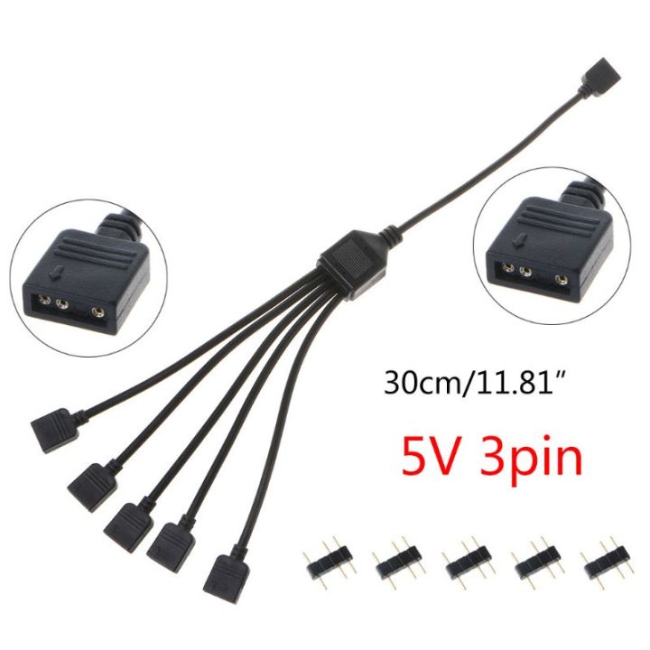 5V 3Pin Interface Transfer Extension Cable RGB Splitter for A-SUS MSI ...