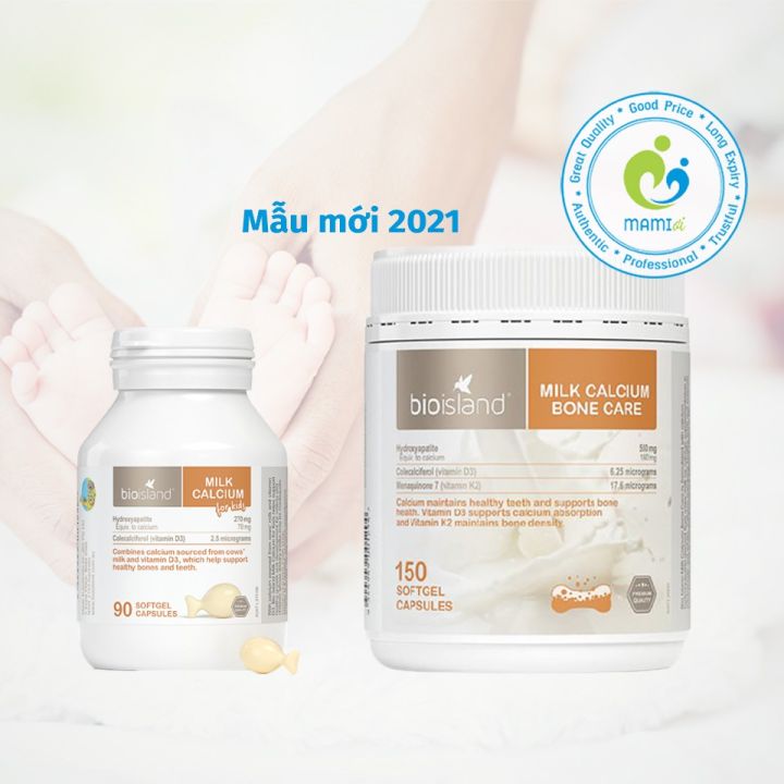 Canxi sữa hữu cơ (150v) hỗ trợ xương khớp bổ sung canxi cho người trên 12 tuổi Bioisland Milk ...