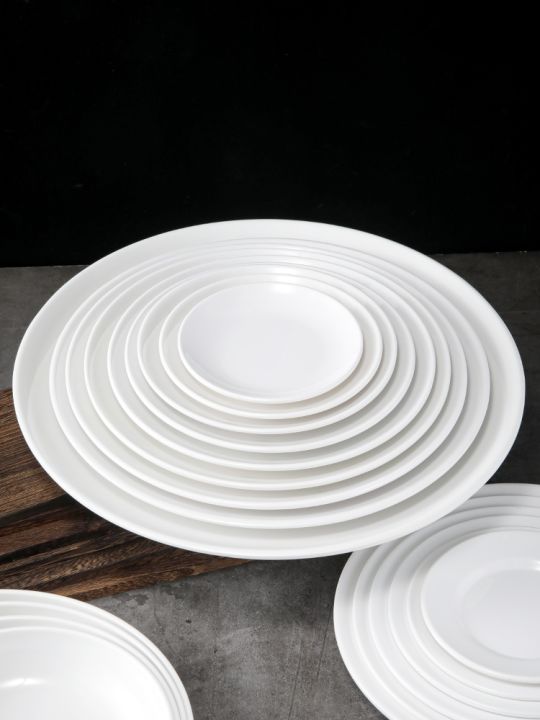 Melamine Imitation Ceramic Disk Bone Plate Plastic Round White Disc ...