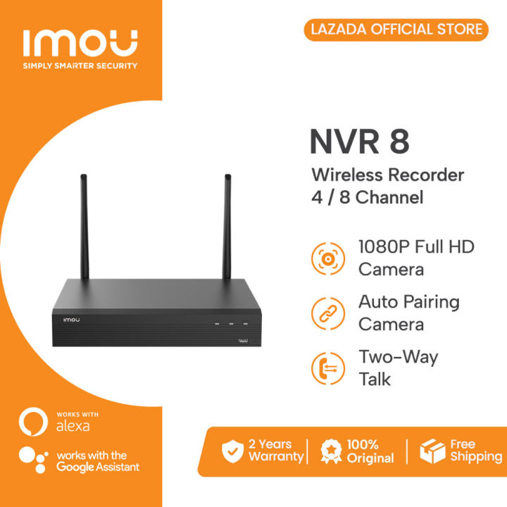 Dahua IMOU 4 / 8 Channel H.265 Wireless Wi-FI NVR Recorder , Plug ...