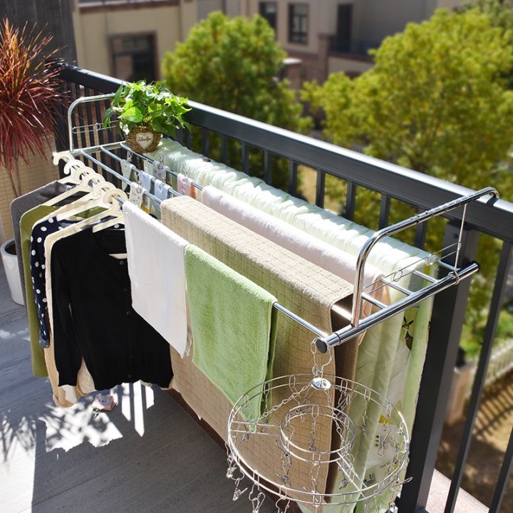 Portable Balcony Telescopic Folding Adjustable Organizer Laundry ...