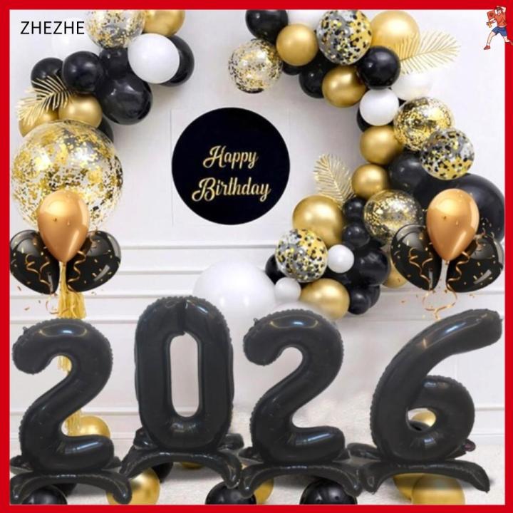 ZHEZHE Standing 2026 Number Foil Balloons Year 32in Stand 2026 Balloon ...