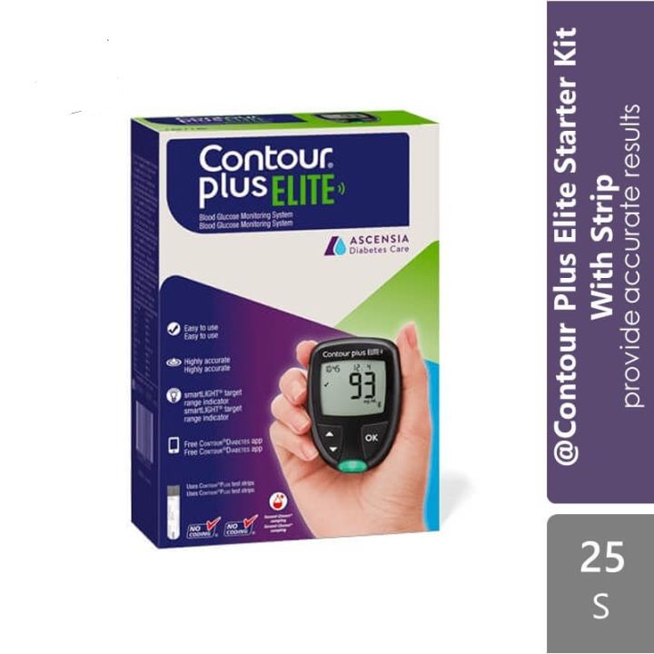 BAYER Contour Plus Elite Blood Glucose Monitoring StartPack with FREE ...