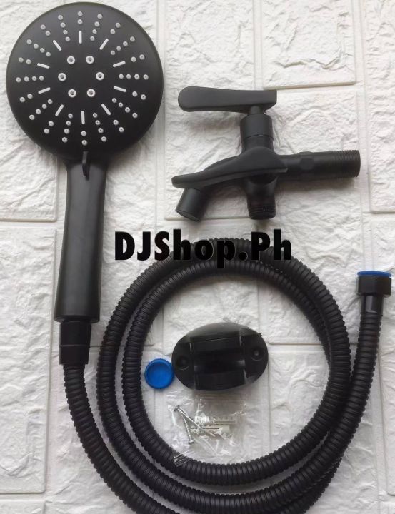 Shower telephone Set Matte black Bathroom Accessories high pressure ...