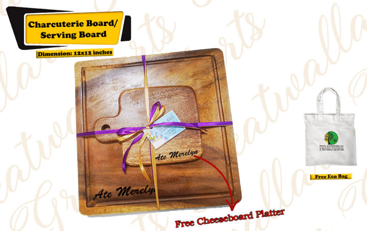 PERSONALIZED SQUARE STEAK BOARD (FREE LASER ENGRAVING) | Lazada PH