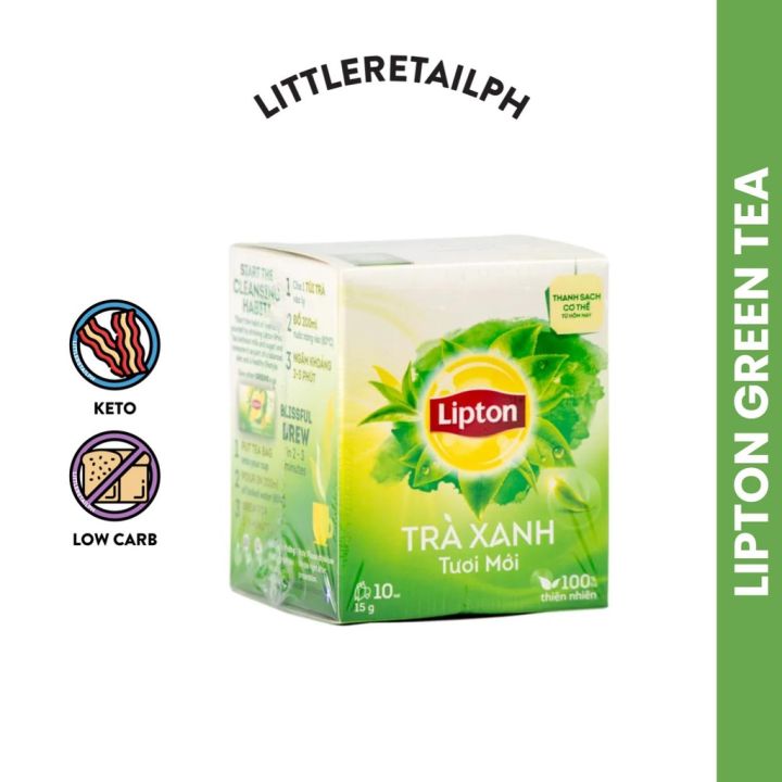 Lipton Green Tea 10 Tea Bags made with 100% Natural and Rainforest ...