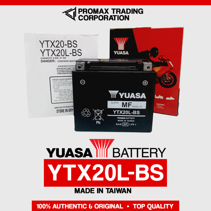 Yuasa Motorcycle Battery YTX20L-BS (made in Taiwan) for Jetski / Harley ...