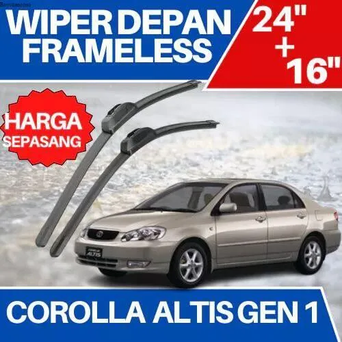 wiper frameless banana full karet toyota corolla altis gen 1 ...