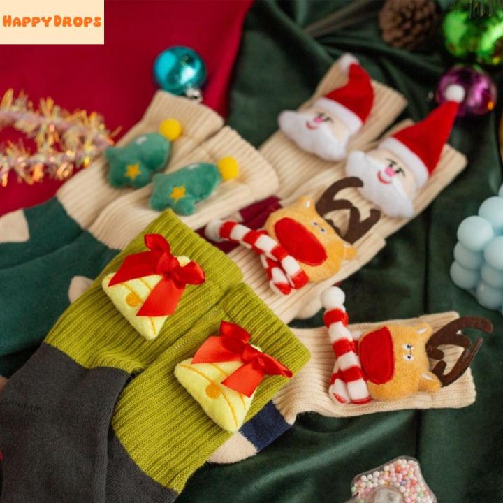 HAPPY DROPS ตุ๊กตาสำหรับเด็ก ถุงเท้าคริสต์มาสเด็ก ผ้าคอตตอน ซานตาคลอส ...