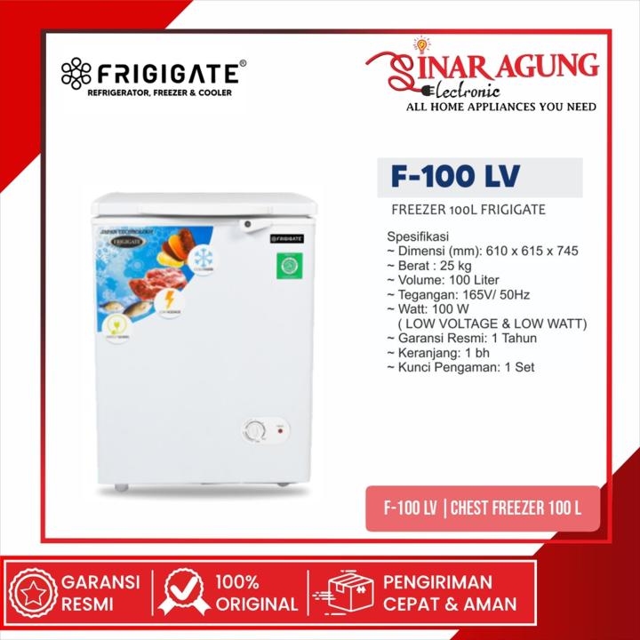FRIGIGATE F-100 LV CHEST FREEZER 100 LITER - GARANSI RESMI | Lazada ...