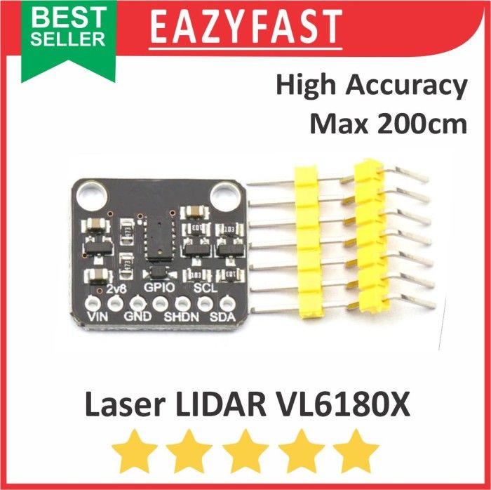 Modul Sensor Jarak Laser VL6180X LIDAR TOF Range Distance Module ...