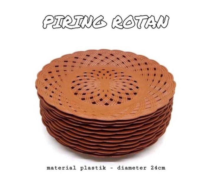Piring Rotan Anyam/ Piring Plastik/ Piring Serbaguna/ Piring Buah ...