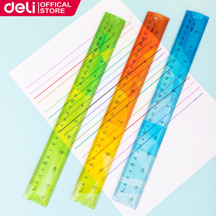 Deli 30CM Flexible Ruler School Student Ruler Set Metric And Inch Graduation Eh651 | Lazada PH
