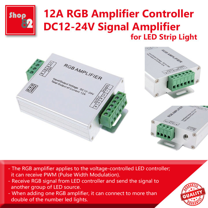 DC12-24V 12A RGB Amplifier Controller Signal Amplifier for LED Strip ...