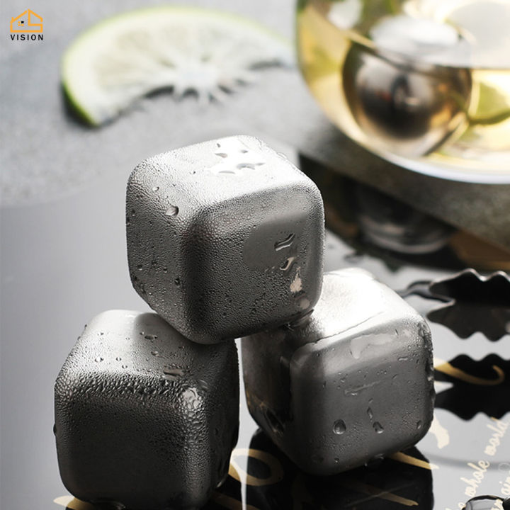 Vision Ice Cube Mold 304 Stainless Steel Ice Cube Square Tray Reusable ...