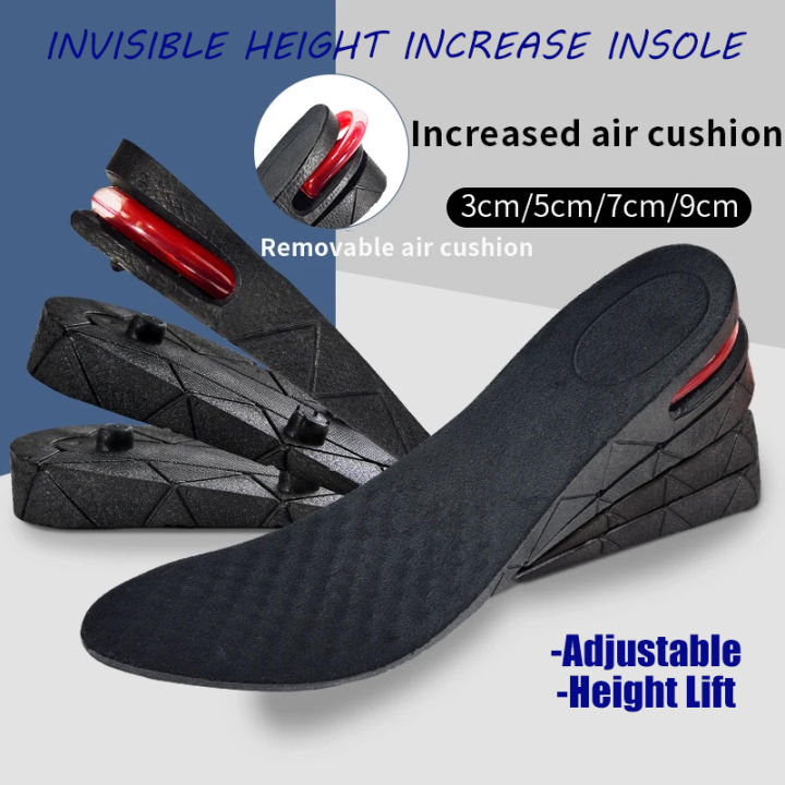 Invisible Height Increase Insole Cushion Height Lift Adjustable Cut Shoe Heel Insert Taller ...