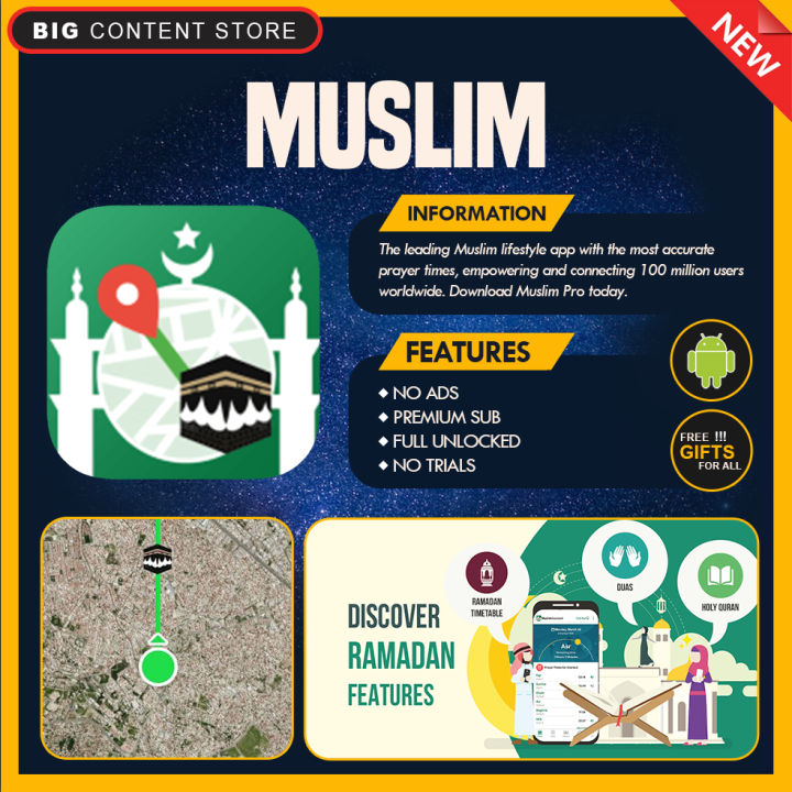 Muslim APP Lifetime Premium | Modded to Pro Feature | Safe to use | Lazada