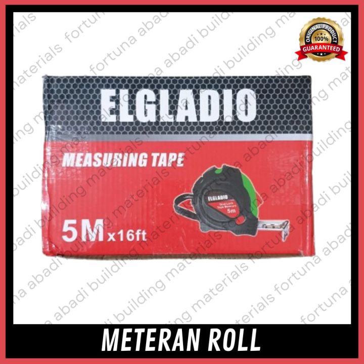 Meteran Roll Karet Ukuran 5 Meter Merk El Gladio | Lazada Indonesia