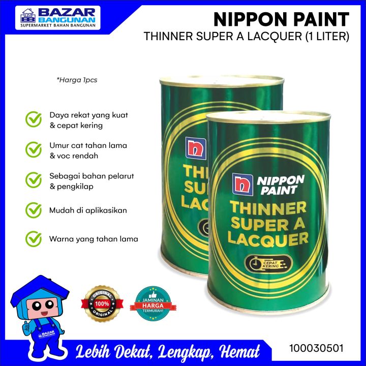 Nippon Paint - Thinner / Tiner / Pengencer Cat Super A Lacquer 1 Liter | Lazada Indonesia