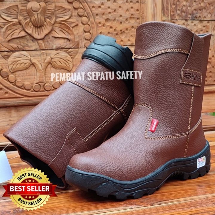Sepatu Septi Saveti Safety Boot King Shoes SKN Ujung Besi Kulit Buatan ...
