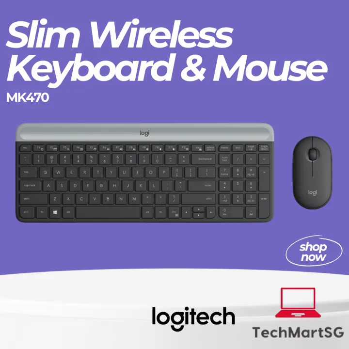 Logitech Slim Wireless Keyboard and Mouse Combo MK470 (Graphite) [920 ...